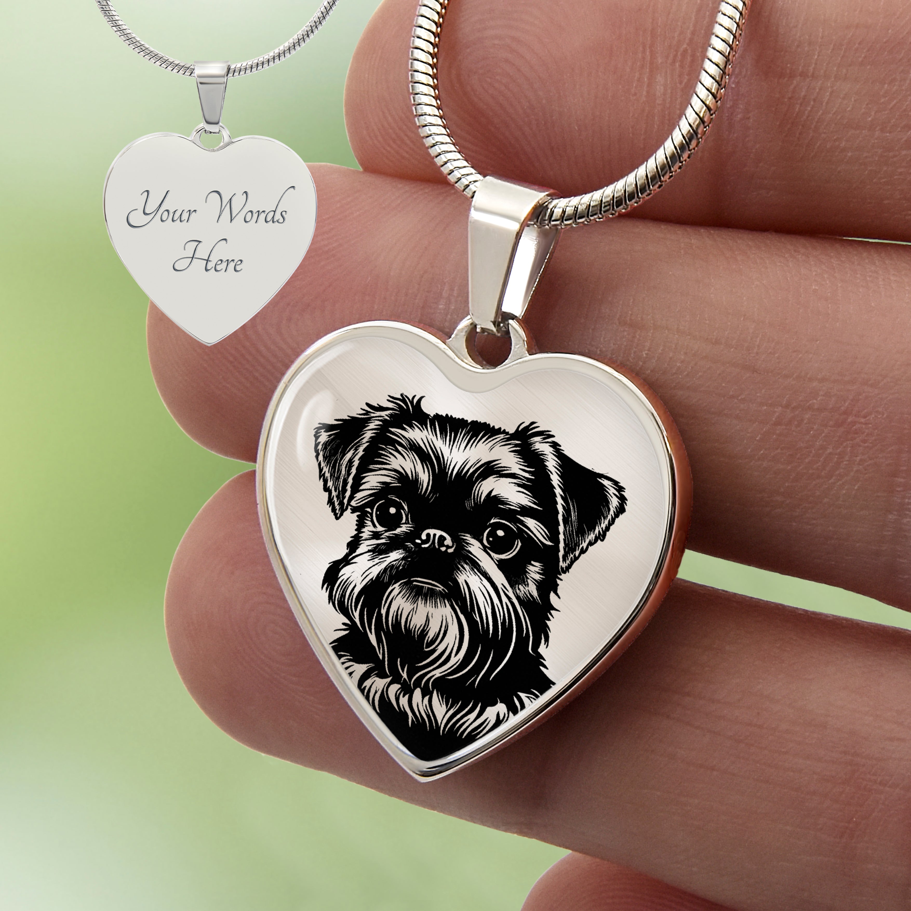 Custom Brussels Griffon Heart Necklace – Elephantsity