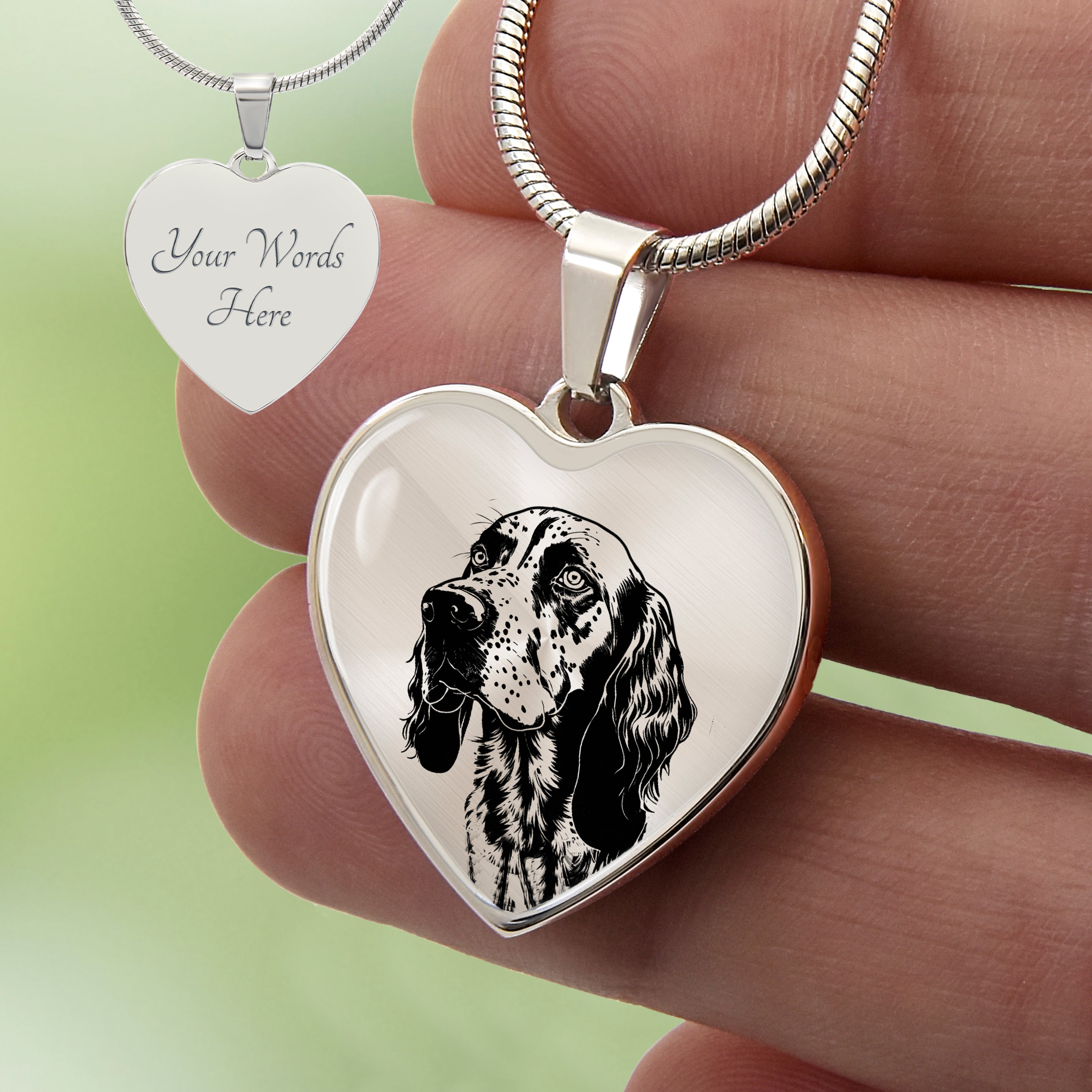 Custom English Setter Heart Necklace – Elephantsity