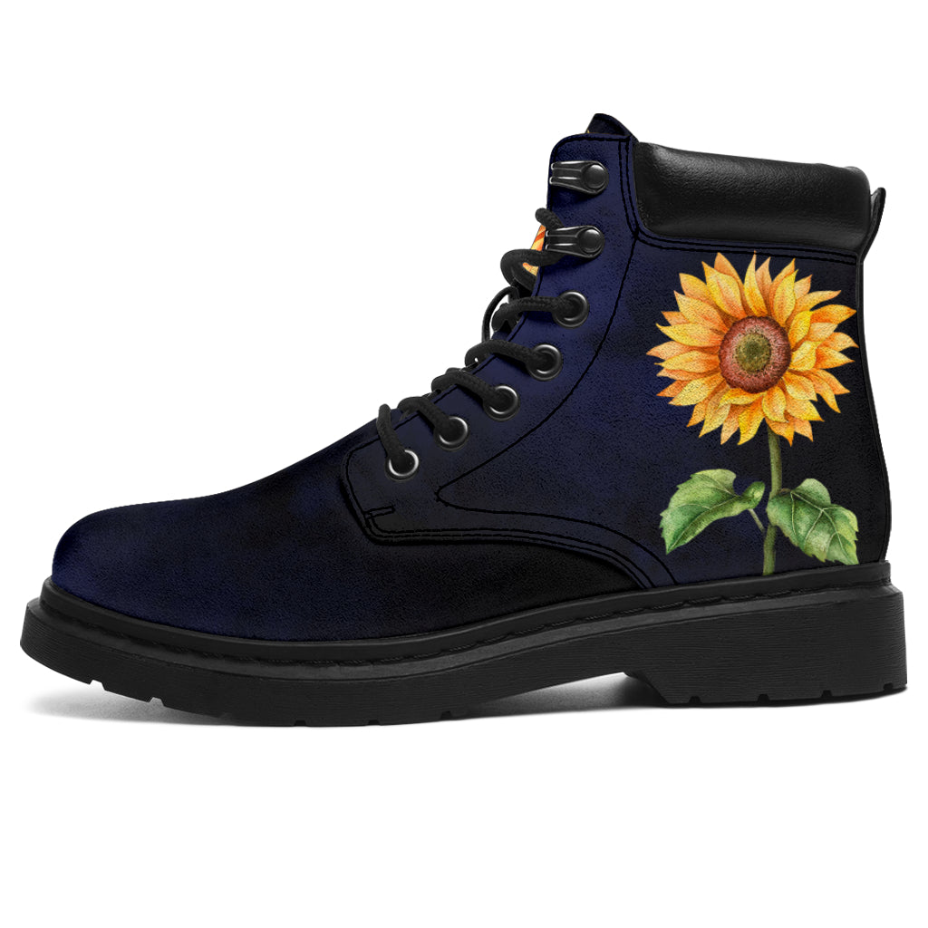 Deep Blue Sunflower All-Season Boots – Elephantsity