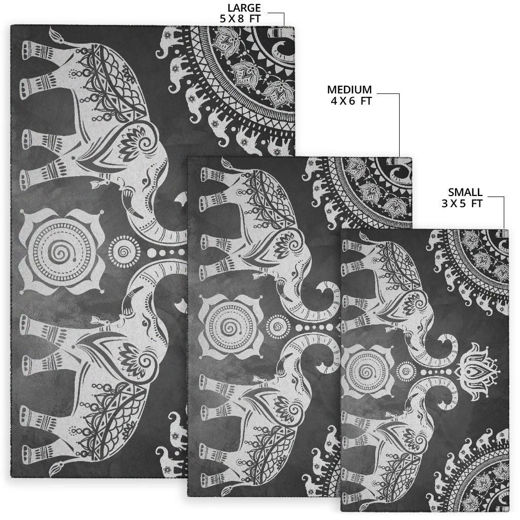 Grey Mandala Elephant Rug – Elephantsity